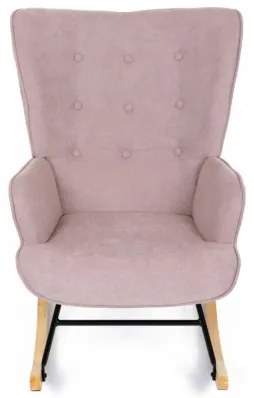 Houpací křeslo růžové dřevěné nohy masiv AK-371 PINK2