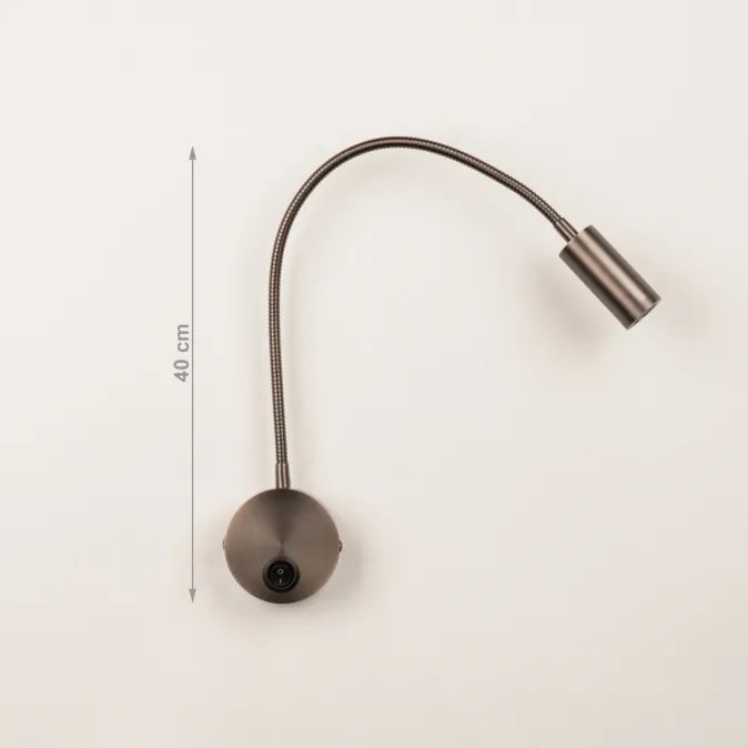 Nástěnné designové LED svítidlo s vypínačem Fibie Coffe Brown