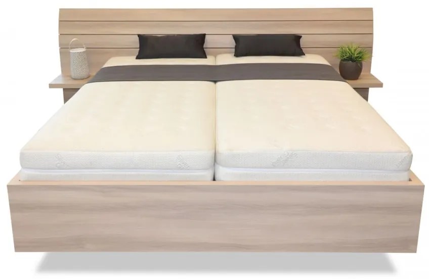 Manželská postel s nočními stolky Salmia, 160x200, 180x200 INTENA, 160x200 cm, Akát