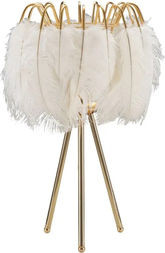 Stolní lampa Feather Stand 60 cm bílo-zlatá
