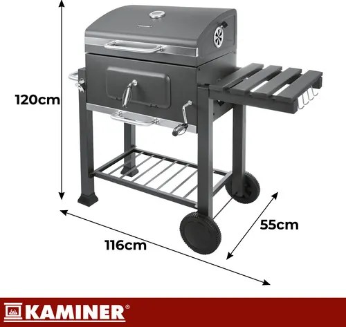 Zahradní gril s krytem 116x70x110cm Kaminer