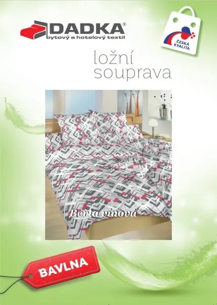 Dadka Povlečení bavlna Berta vínová 140x200, 70x90 cm