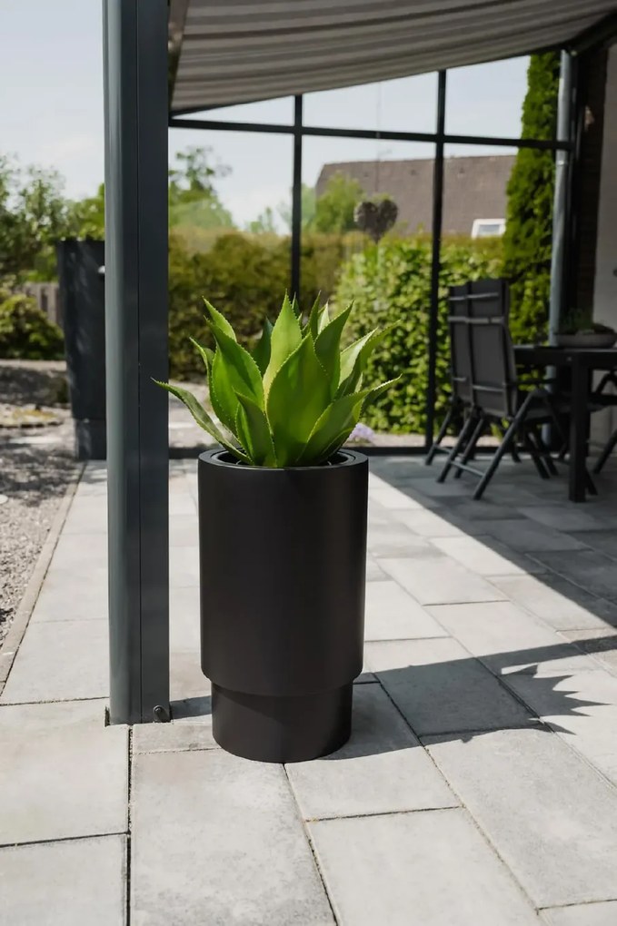 Květináč ESCADA, sklolaminát, výška 60 cm, černá
