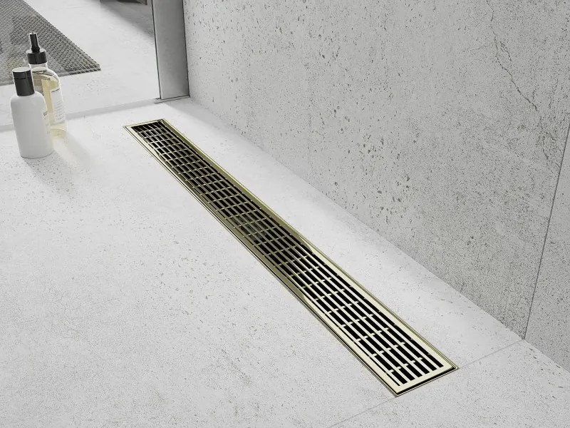 Mexen Flat M33 nerezový sprchový žlab 50 cm, zlatá, 1533050-15