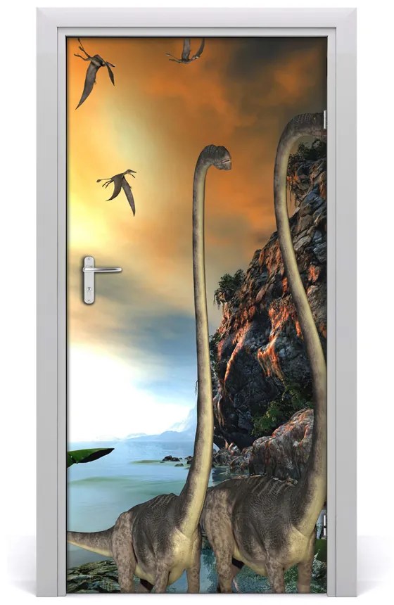 Samolepící fototapeta na dveře Dinozaury 85x205 cm