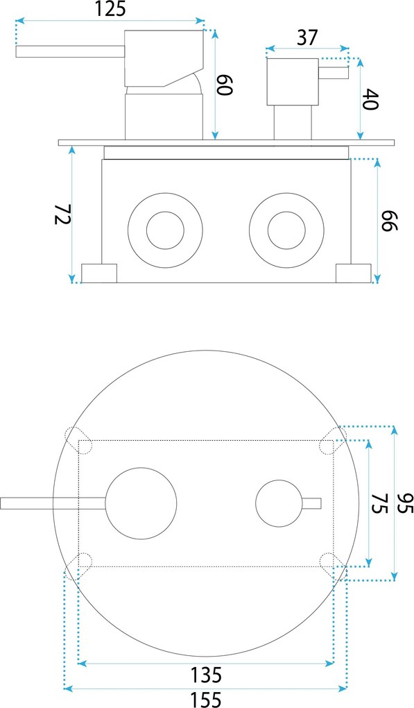 Sprchový komplet REA LUNGO DIAMOND + BOX s podomítkovou baterií, měď
