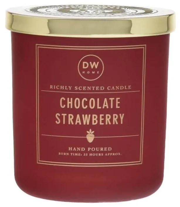dw HOME Vonná svíčka ve skle Chocolate Strawberry 264 g, červená barva, sklo, vosk