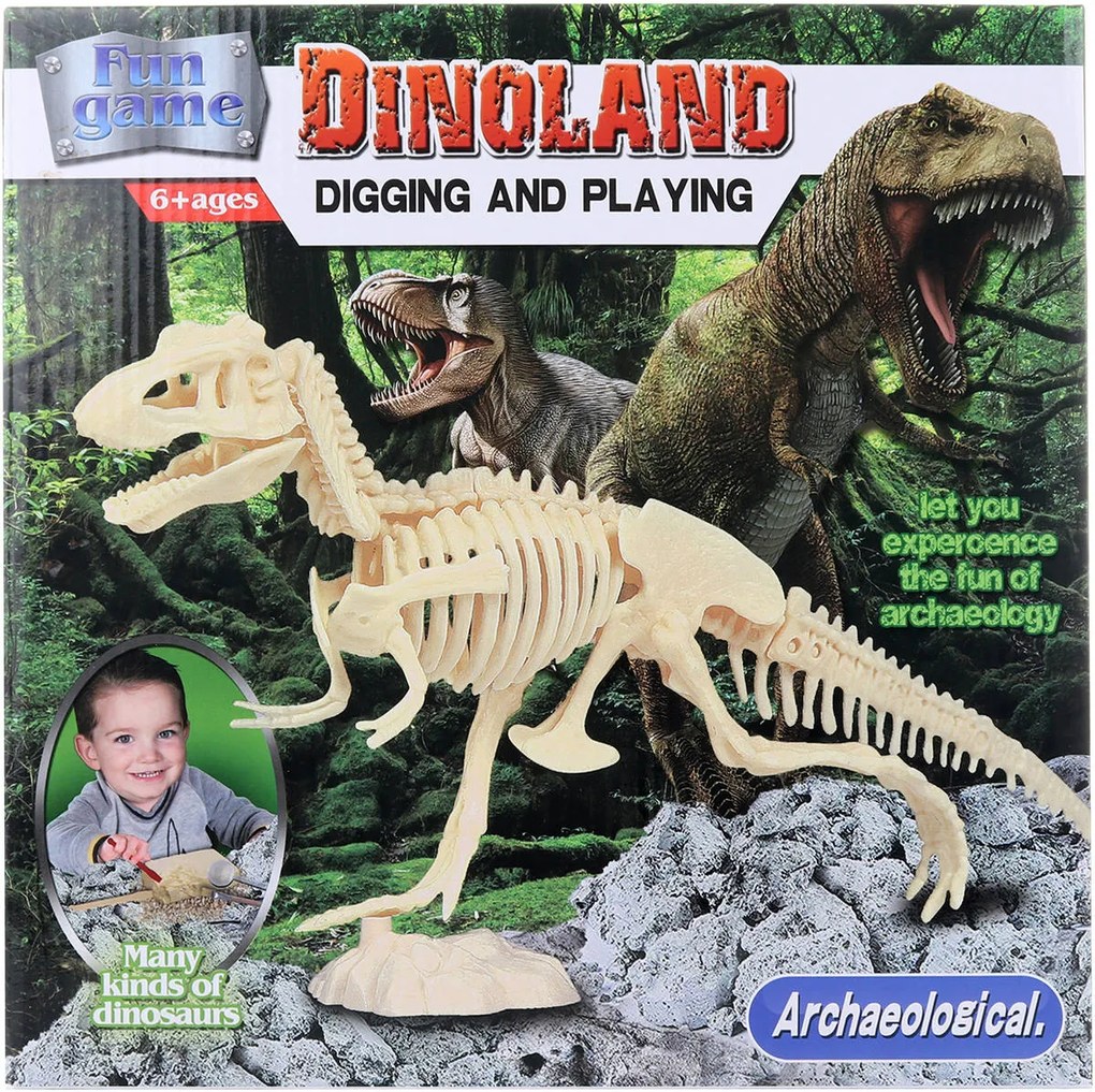 _Ostatní 1_ Tesání dino vykopávky T-Rex malý archeolog vědecký set s nástroji 102178