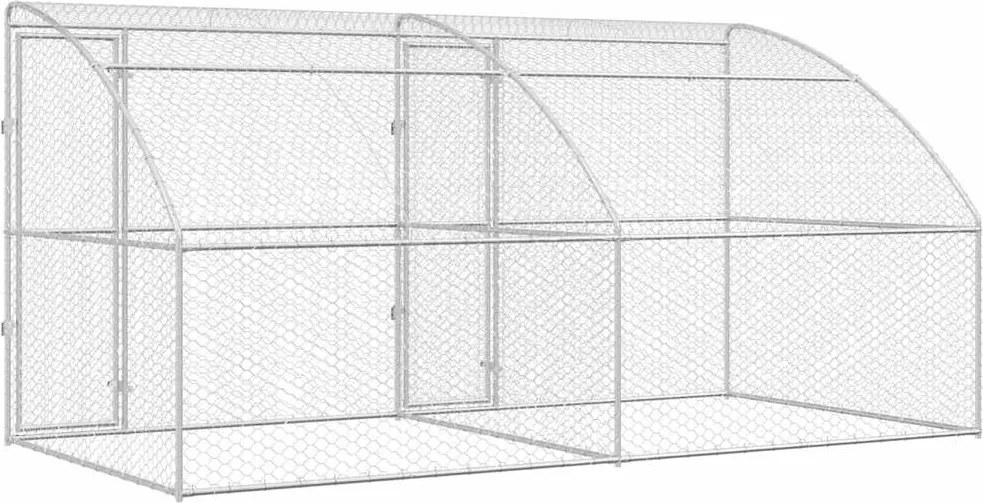 Psí kennel 2 ks Stříbrná 4 x 2 x 2 m Pozinkovaná ocel 3368333