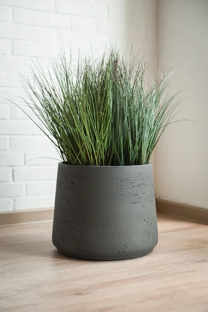 Květináč TROPICO, sklolaminát, výška 38 cm, antracit