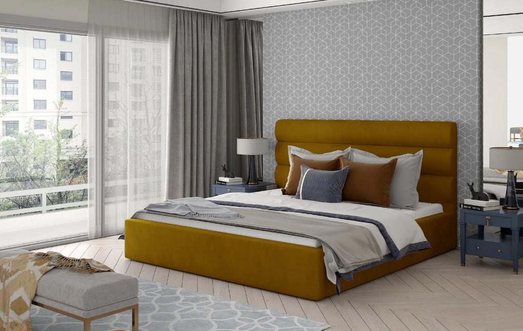 Eltap Čalouněná postel Caramel s úložným prostorem Materiál a barva potahu: Dora 63 - červená, Rozměry (cm): 160x200