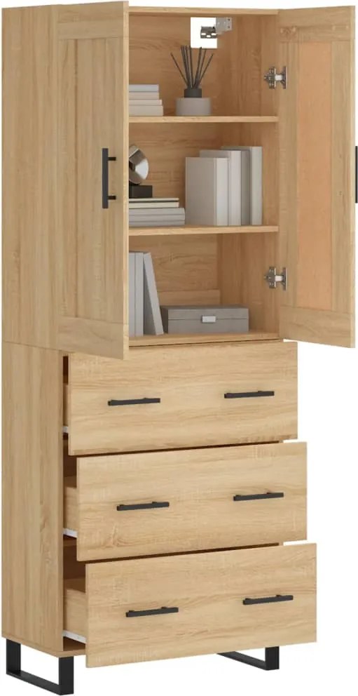 Skříň highboard dub sonoma 69,5 x 34 x 180 cm kompozitní dřevo 3199772
