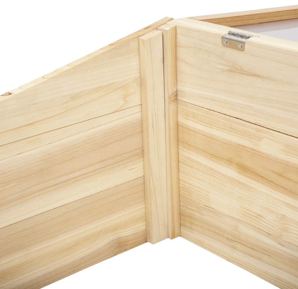 Outsunny skleník dřevěný chladicí rám, skleník a zahradní truhlík, 100x50x35 cm, přírodní, jedle, PC deska
