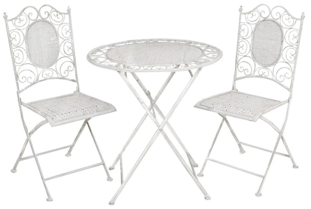 Zahradní souprava - stůl + 2 židle - 	Ø 70*75 / 2x 41*48*95 cm