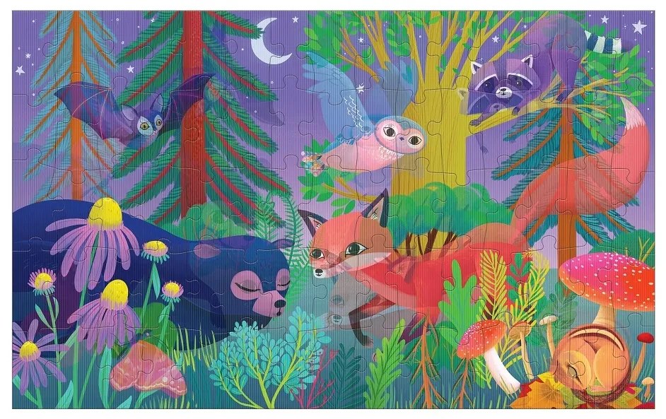 Mudpuppy Puzzle s lentikulárním efektem Les ve dne, v noci 75 dílků
