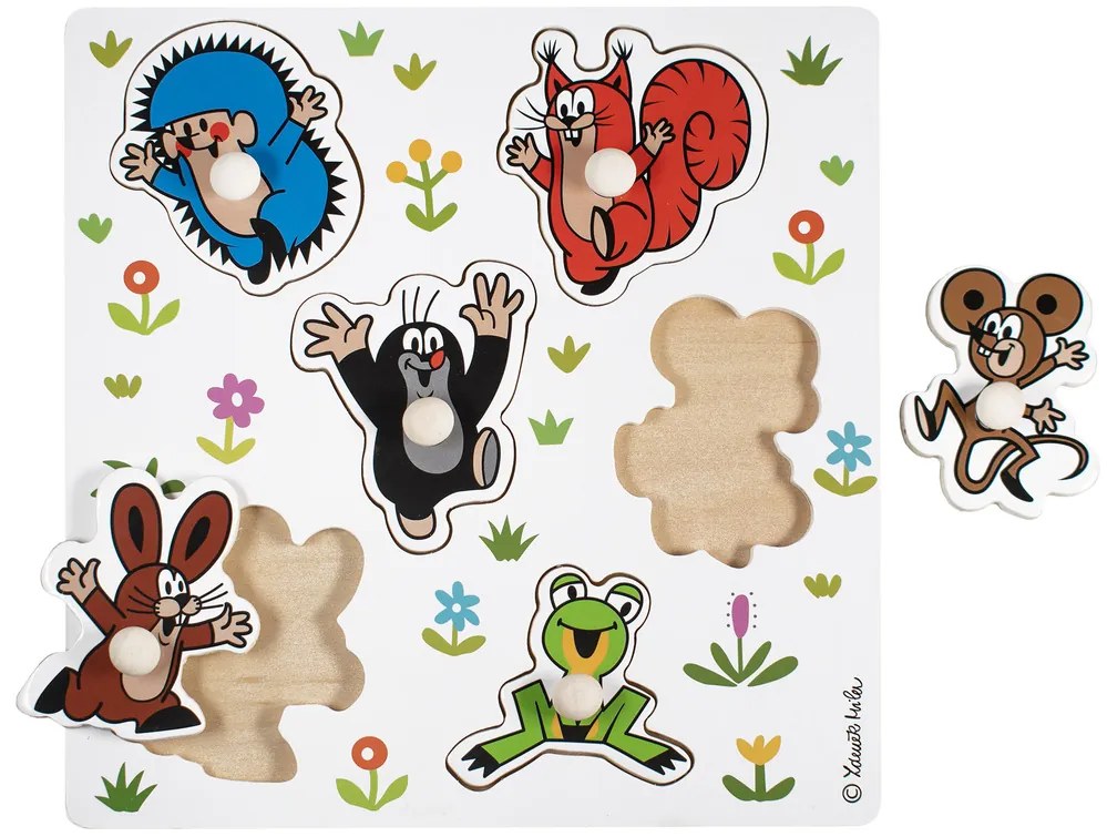 Detoa Dřevěné vkládací puzzle Krteček malé
