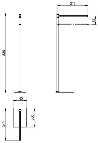 Gedy - Stojan na ručníky TRILLY 83,5 cm lesklý chrom