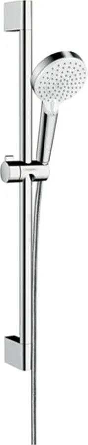 Hansgrohe Crometta, sprchová sada Vario EcoSmart 9 l/min se sprchovou tyčí 65 cm, bílá/chromová, HAN-26534400