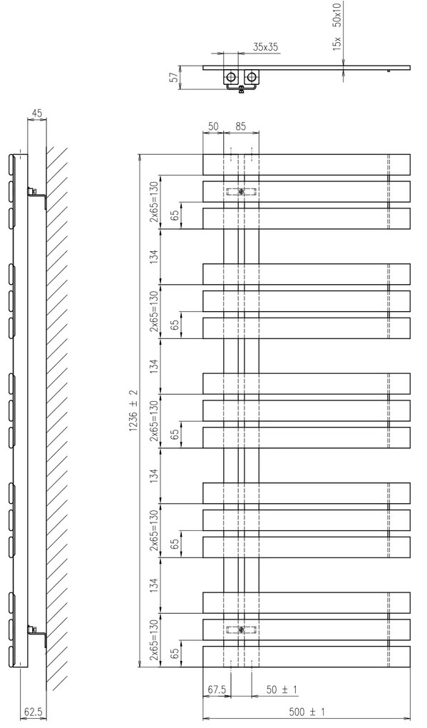 Sapho Silvana otopné těleso 500 x 1236 mm středové verde mat zelená IR154V