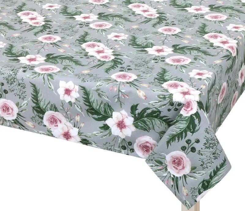 Bellatex Ubrus ADÉLA Šedá,Růžová 100x100 cm
