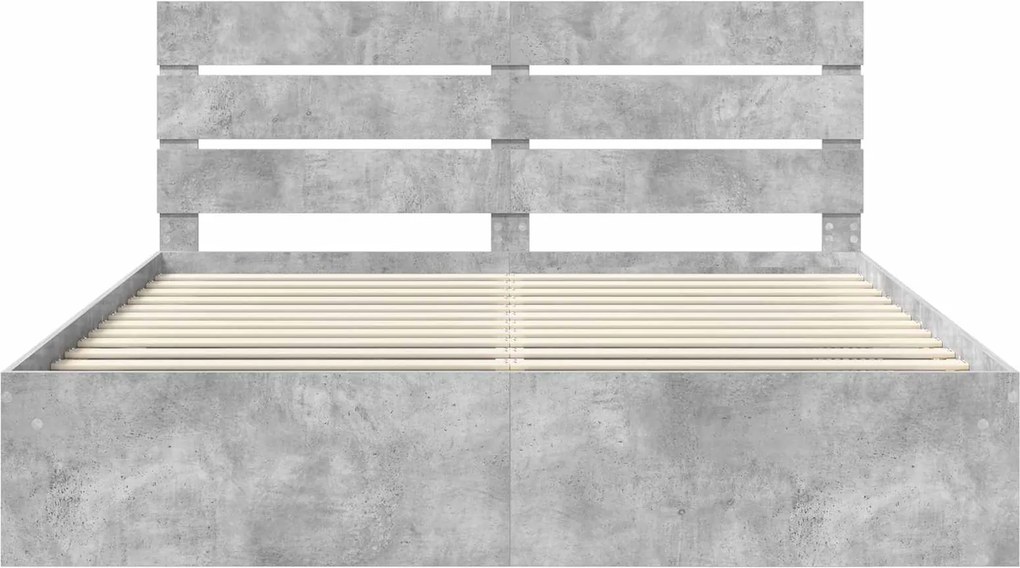 Rám postele s čelo Beton 180 x 200 cm Masivní borové dřevo 3411715
