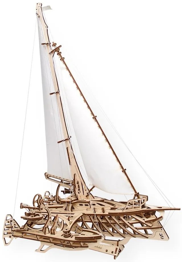 Ugears 3D dřevěné mechanické puzzle Plachetnice Merihobus (trimarán)
