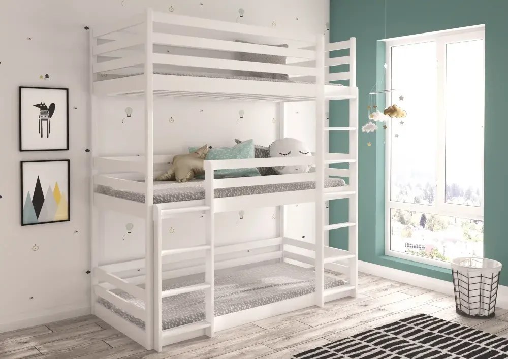 Třílůžková patrová postel TEDRO 200x90