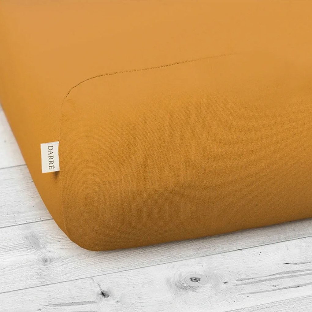 Jersey prostěradlo medově žluté na výšku matrace do 30 cm Velikost: 180 x 200