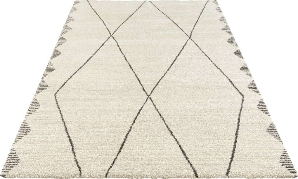 AKCIA: 80x150 cm Kusový koberec Glow 103665 Cream/Grey z kolekcie Elle, biela, obývacia izba, ELLE Decoration