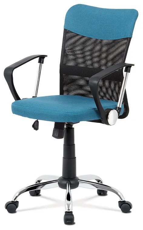 Kancelářská nastavitelná židle z modré látky s houpacím mechanismem KA-V202 BLUE