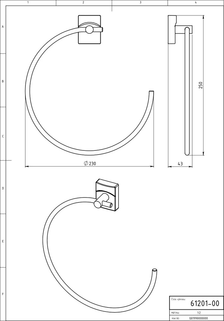 Novaservis - Kruhový držák ručníků Metalia 12 chrom, 0201,0
