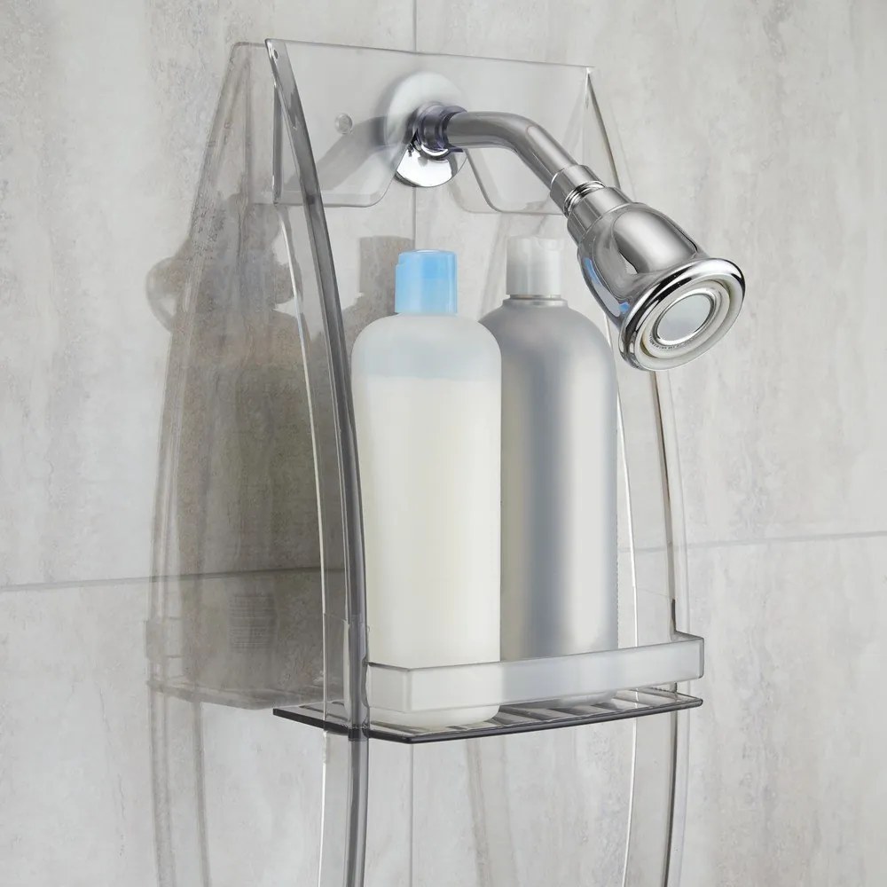 Průhledný závěsný držák do koupelny iDesign, 23 x 73 cm
