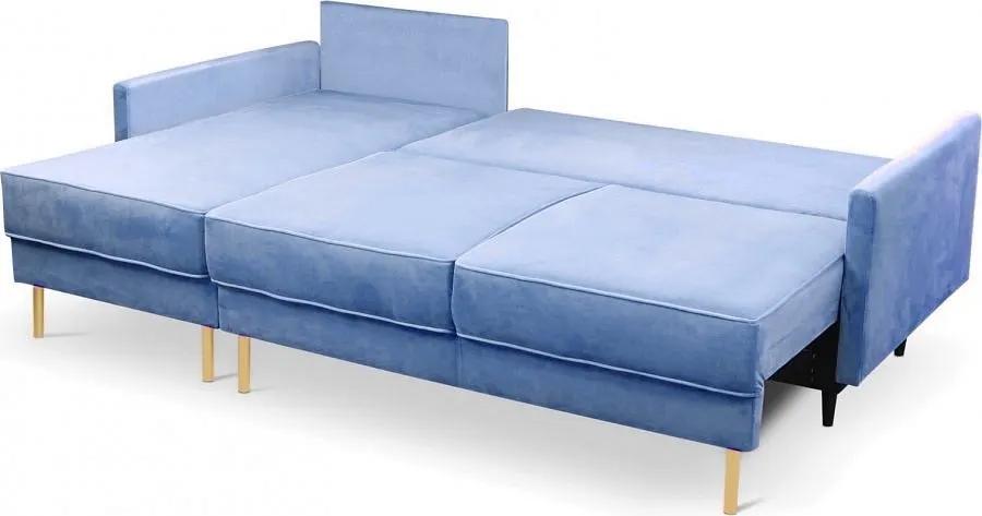 Casarredo - Komfort nábytek Rozkládací rohová sedačka AZULO látka Riviera 61, nohy zlaté