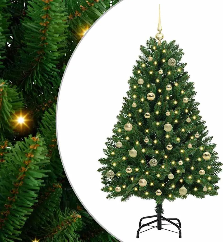 Umělý vánoční stromeček 150 cm 150 LED Teplá bílá PVC a ocel 3395680