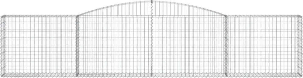 Klenuté gabionové koše 15ks 400x30x80/100 cm pozinkované železo 3146862