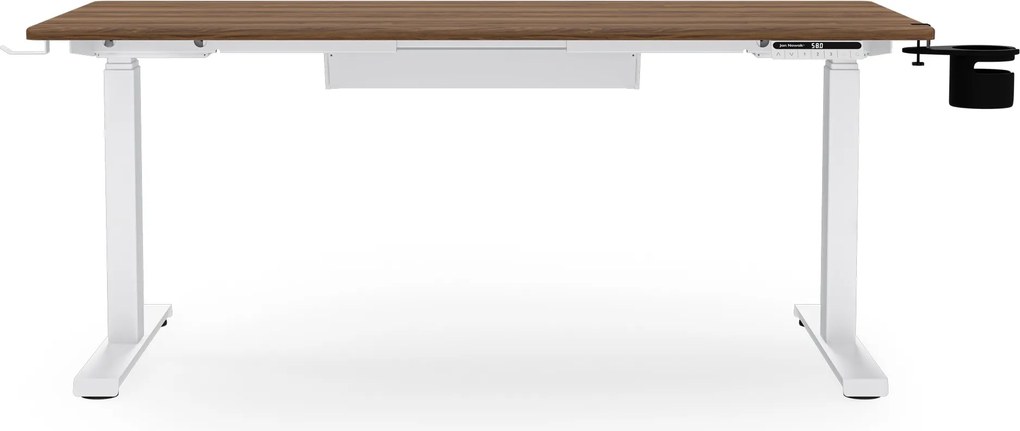 Elektrický stůl s nastavitelnou výškou ergonomický bílý/ořech,1400x700 mm: ARIA