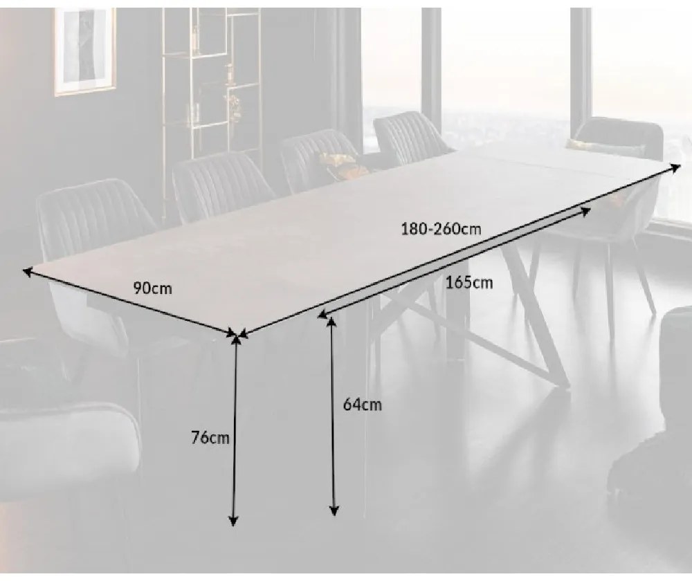 Massive home | Keramický rozkládací jídelní stůl 180-220-260cm Atlas