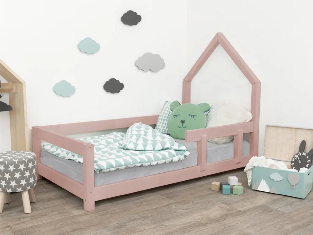 Benlemi Dětská postel domeček POPPI s bočnicí vpravo Barva: Tmavě šedá, Rozměr: 120 x 200 cm