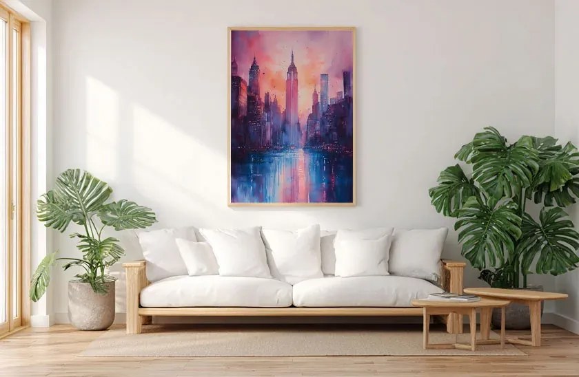 Město snů - obraz - Barevná metropole v uměleckém stylu 25 - 50 x 70 cm - 649 Kč