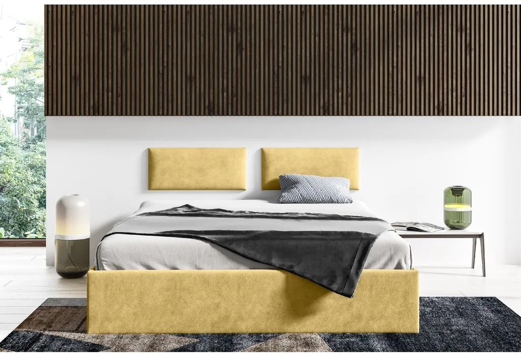 Eka Čalouněná postel Lucy - 160x200 cm Barva látky Trinity: Světle béžová (Trinity 2303), Úložný prostor: Bez úložného prostoru