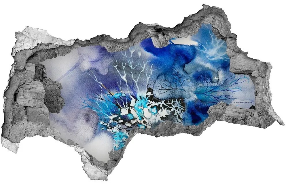 Wallmuralia Díra 3D fototapeta nálepka Abstrakce květiny 95x73 cm