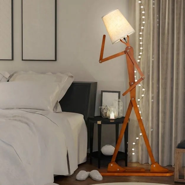 Stojací lampa dřevěný panák, 160 cm EU10099DE
