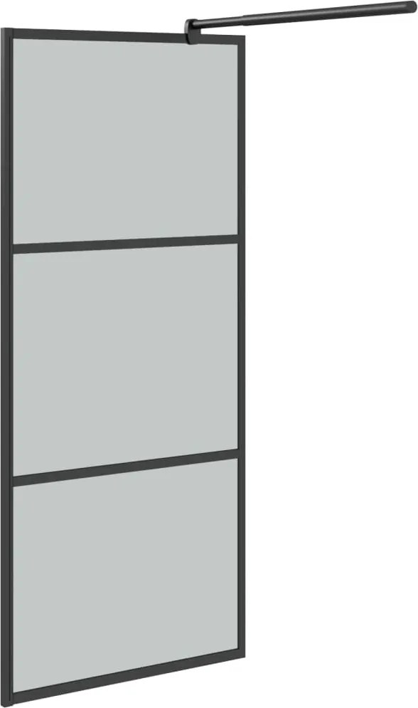 Zástěna do průchozí sprchy s policí černá 80x195 cm ESG/hliník 3185454
