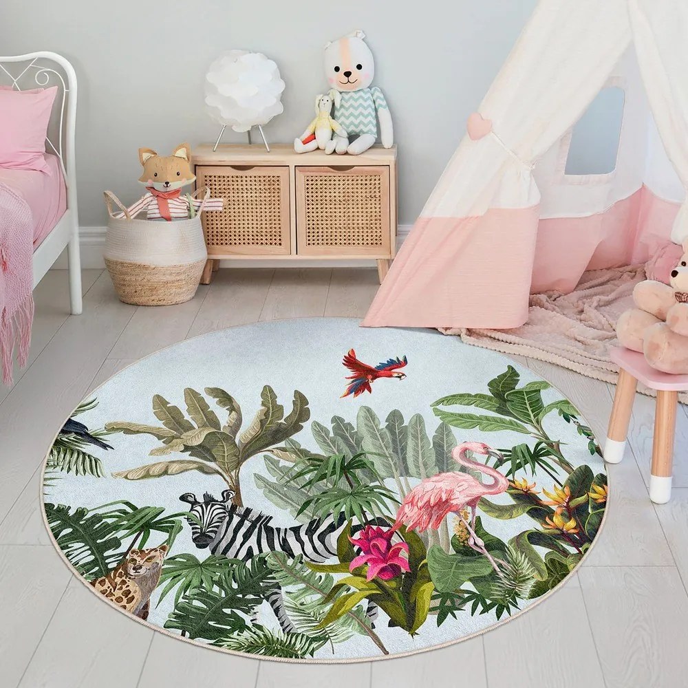 Pratelný dětský koberec ø120 cm Jungle – Mila Home