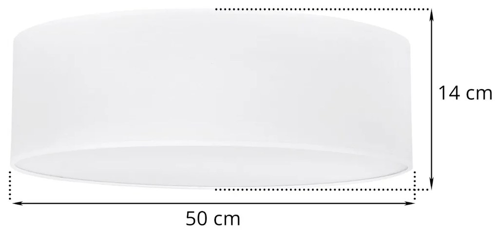 Stropní svítidlo Gaja, 1x bílé textilní stínítko, (bílé plexisklo), (fi 50cm)