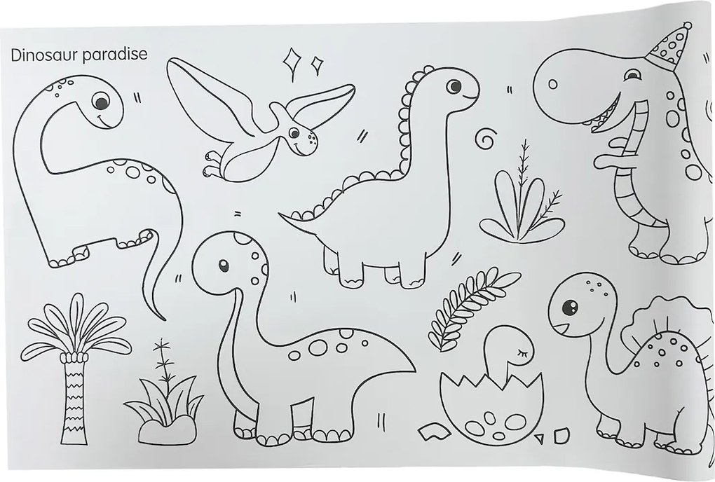 Sinsay - Oboustranná omalovánková role s motivem dinosaurů - černá