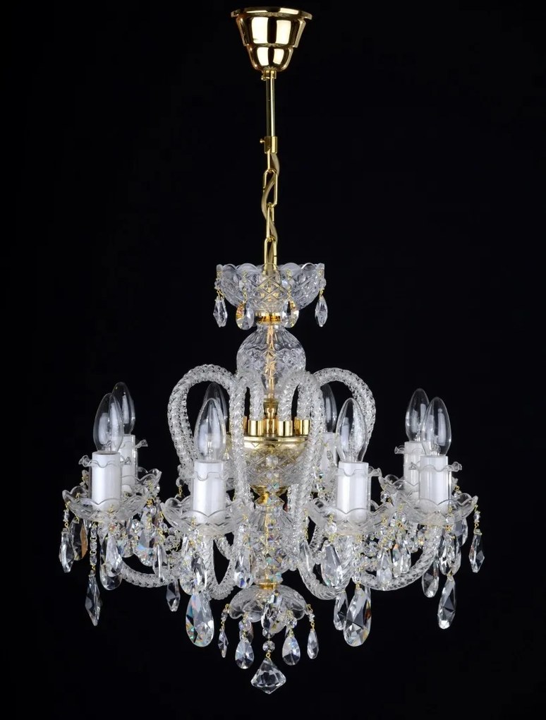 8 Arms Crystal chandelier with long twisted glass arms