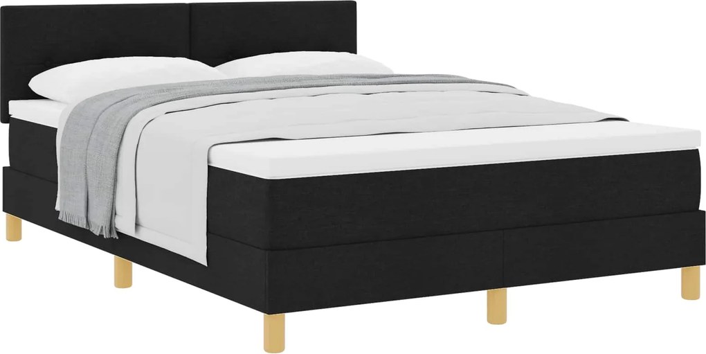 Postel s boxspringem s polštářem Černá 140 x 190 cm textil 3338918