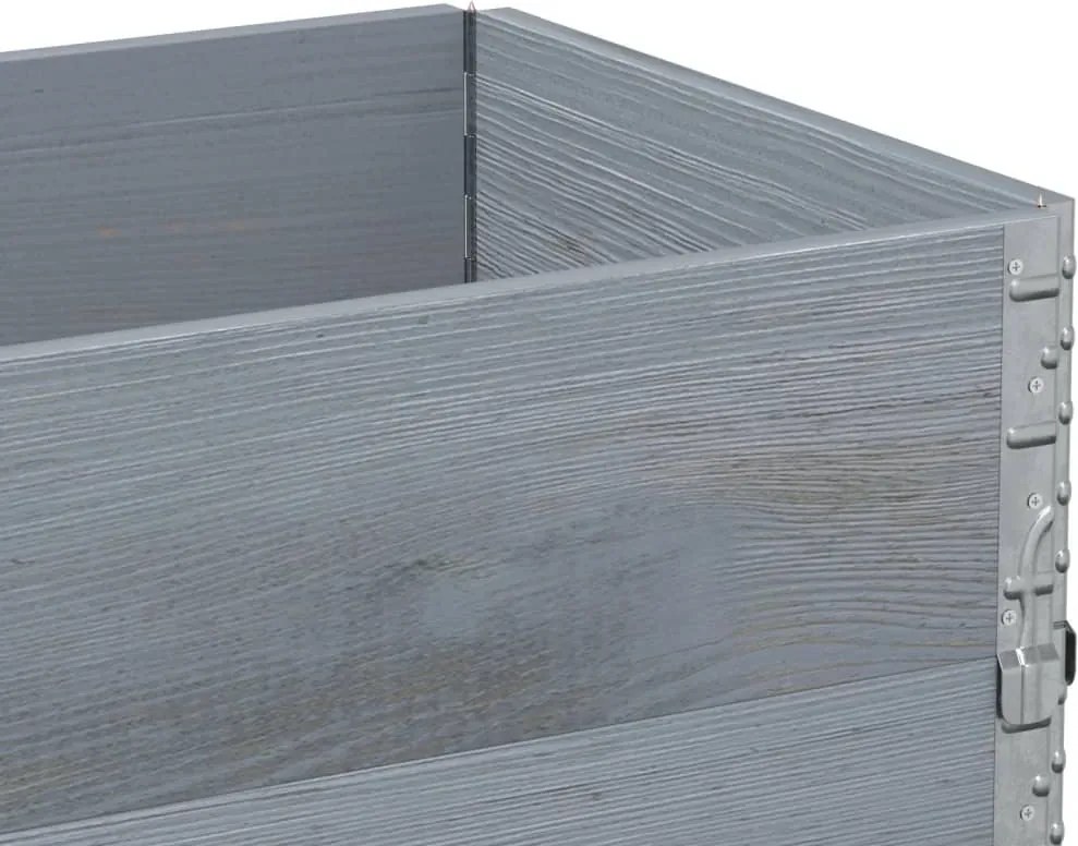 Zahradní truhlík šedý 100 x 50 cm masivní borové dřevo 3295393