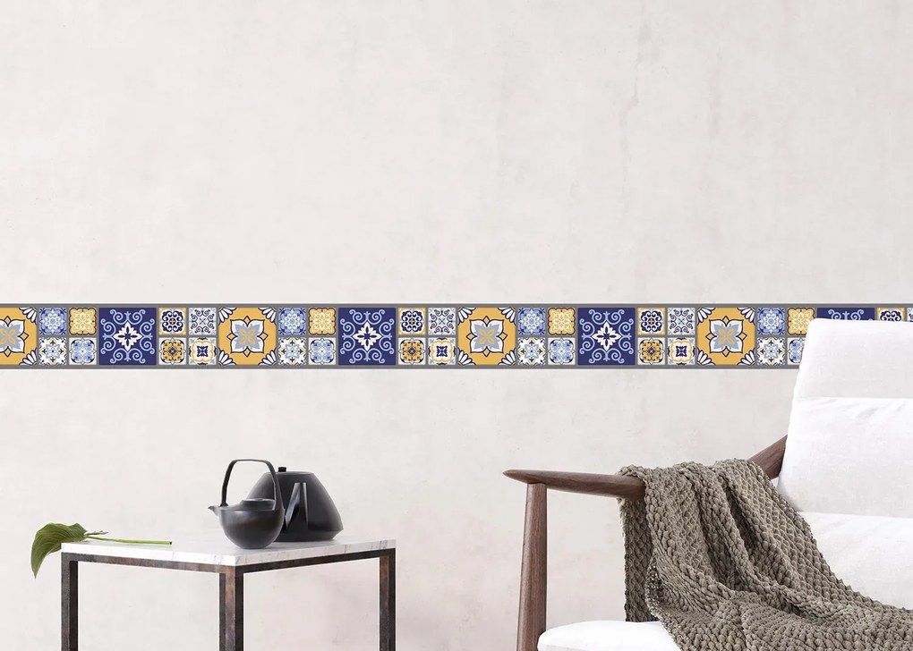 Samolepící bordura na zeď Živý Patchwork | 5 m x 13.8 cm | DWB8461